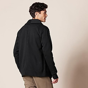 Amazon Essentials Men's Long-Sleeve Fleece Shawl-Collar Cardigan, Black, X-Large