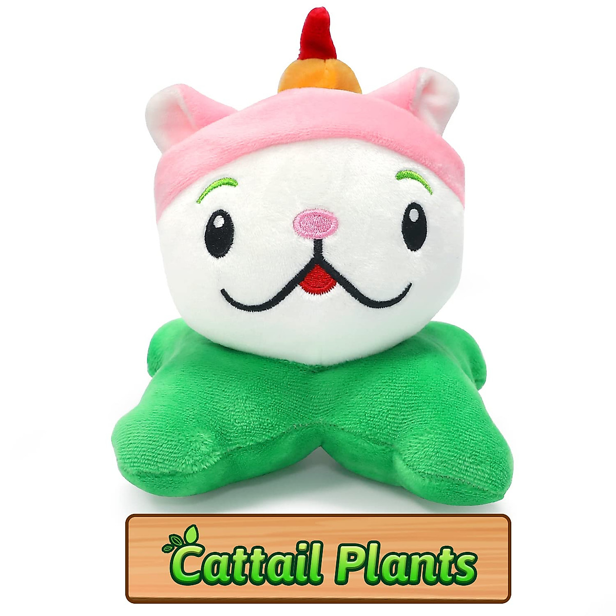 Maikerry 1 PC Plants vs Zombies Figures Plush Toy Stuffed Soft Doll Cattail Plant Toy.Great Gift for Halloween & Christmas(6" )