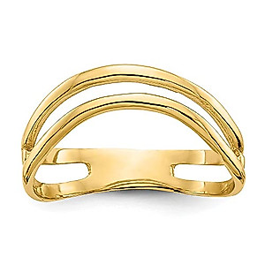 IceCarats 14K Yellow Gold Double Wave Thumb Statement Ring Size 9
