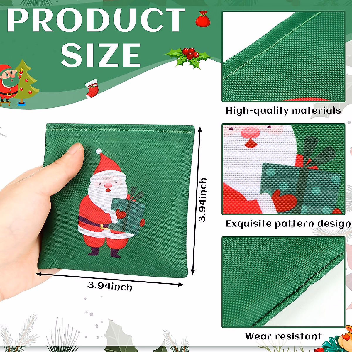 Ceenna 12 Pcs Thanksgiving Bean Bags Halloween Pumpkin Cornhole Game Bags for Tossing Christmas Game Bean Bags Corn Hole Beans Bags for Holiday Party(Snowman and Santa Claus)