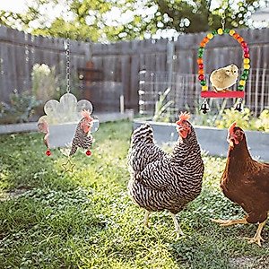 12 PCS Chicken Toys for Chicks Coop Accessories, Chicken Swing Ladder Perch Roosts, Xylophone Toy, Mirror Toy, Chicken Vegetable Fruits String Bag, Pecking Toys and Hanging Feeders for Hens in Coop