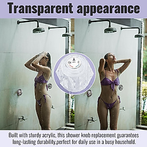 Shower Knob Replacement Compatible with Delta RP2391 Single Clear Knob Handle Kit, Shower Bathtub Tub Faucet Handle Replacement with Button and Set Screw (1)