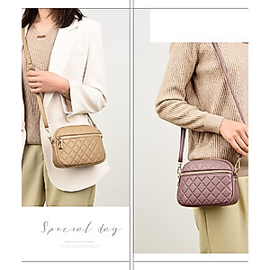 FSD.WG Women's Leather Crossbody Bag Lightweight Shoulder Bag and Stylish Clutch Bag Large Capacity Durable Gift for Ladies