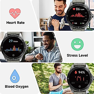 TOOBUR Smart Watch for Men Alexa Built-in, 44mm Fitness Tracker with Answer/Make Calls, IP68 Waterproof/Heart Rate/Sleep Tracker/100 Sports, Fitness Watch Compatible Android iOS