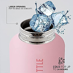 Design Letters Modern Water Bottle Wide Mouth 17 Oz | Vacuum Insulated Stainless Steel Water Bottle |Double Wall Thermo Bottle for Women, Girls | Reusable Leak Proof BPA/BPS Free Flask for Travel, Gym