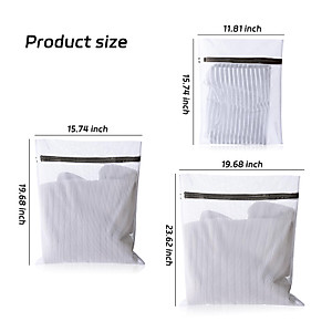 WisePoint Mesh Laundry Bags, Reusable Delicate Laundry Bag Small Mesh Bags for Laundry, Zipper Laundry Bags Mesh Wash Bags for Lingerie, Bras, Socks, Trousers, T-shirt (3)