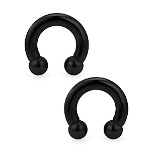 Ftovosyo PA Ring Internally Threaded Circular Barbells Horseshoe Large Septum Ring Ear Gauges Earrings 8G 3mm 12mm 1/2" 316L Surgical Steel Pierced Body Jewelry for Women Men
