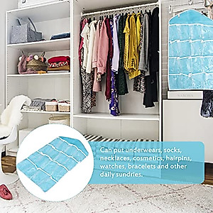 iplusmile Shoe Organizer Over The Door Shoe Rack Clear Over Door Hanging Bag Shoe Organizer Pockets with 16 Pockets Hanging Closet Door (Blue)