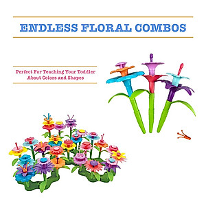 Boxgear Flower Garden Building Toys - 109 Colored Blocks: Stamens, Pistils, Petals, Leaves, Base - Educational Creative Play for Preschoolers - Learning Tools for Class - STEM Gifts for Boys & Girls