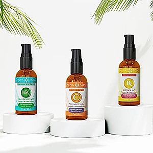 NUVA SKIN - 3 Pack Anti Aging Serum for Face - Vitamin C Serum for Face, Retinol Serum, Hyaluronic Acid Serum, Full Regimen Face Serum Set, Skin Care Face Serum for Women and Men, Facial Serum