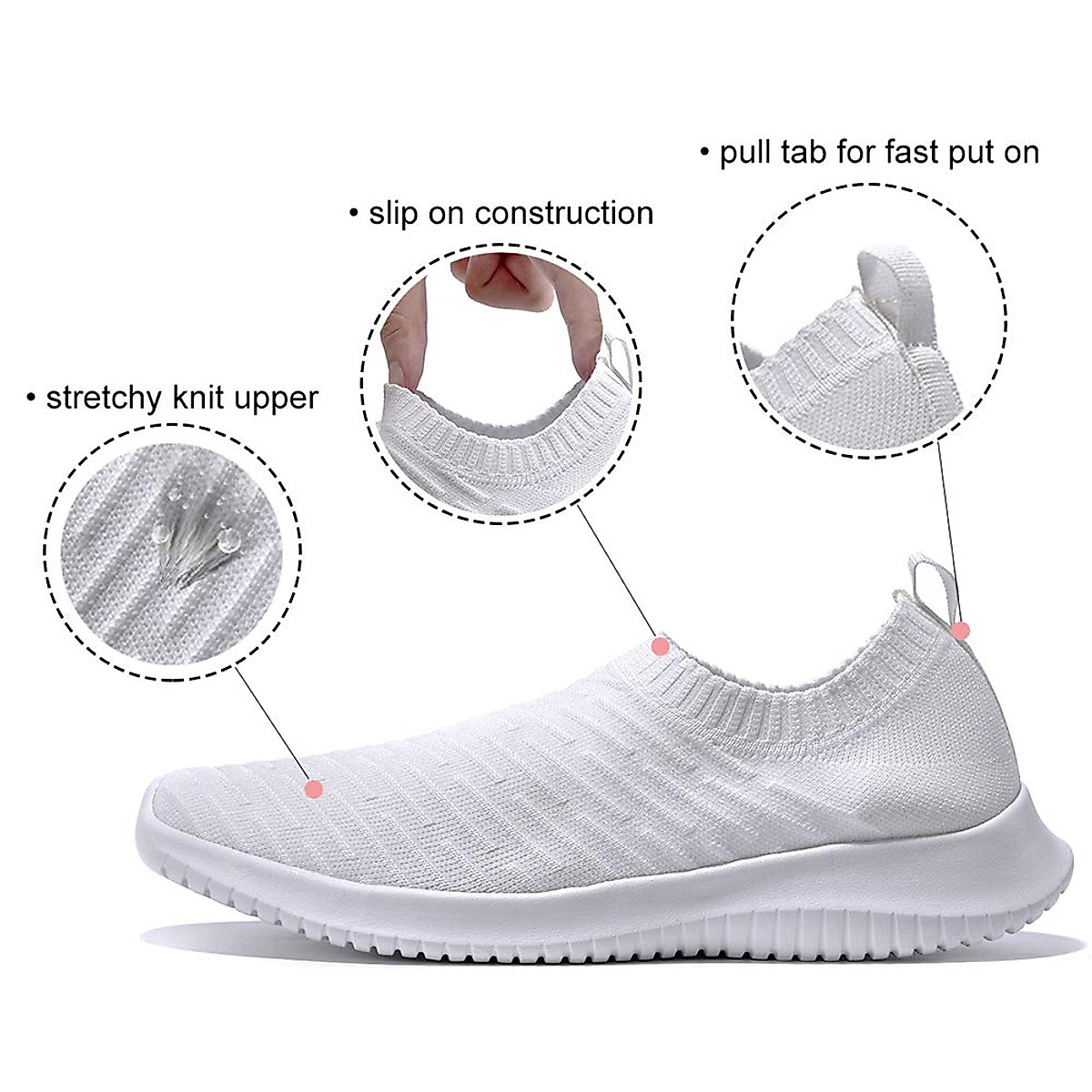 MAIITRIP Slip on Shoes for Women White Nursing Nurse Walking Sneakers Best Fashion Zapatos deportivos para Damas Gym Athletic Shoes Fall Casual,Size 7