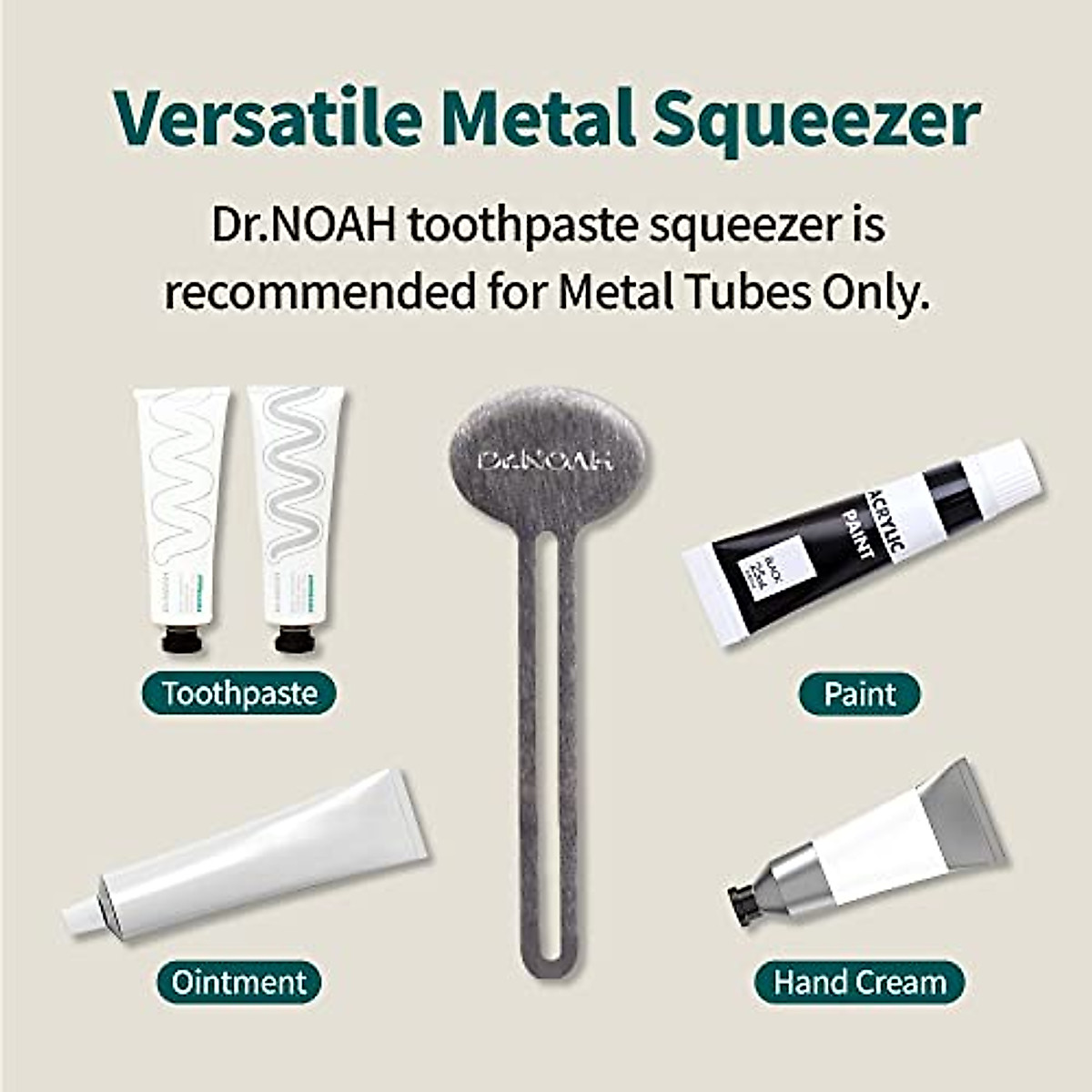 Dr.NOAH Toothpaste Squeezer, 3Pack | Only for Metal Tubes - Toothpaste, Hand Cream, Face Wash, Paint