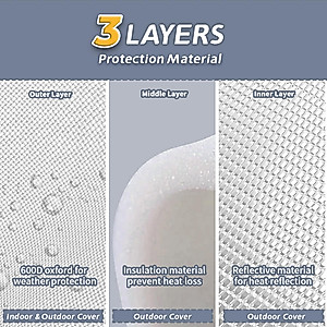 Flamorrw Outdoor Air Conditioner Cover and Indoor Air Conditioner Cover with Bag for U-Shaped Window AC Unit, Dustproof & Windproof Window AC Covers for Outside & Inside Unit Full Coverage Protection