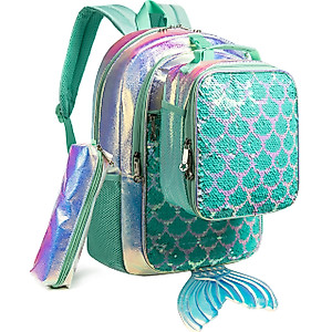 Jasminestar School Backpacks 17 inch with Lunch Bag and Pencil Case for Boys and Girls, Lightweight Bookbags for Elementary