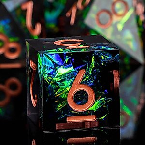 Resin DND Dice Set 7Pcs Sharp Edge Dice ARUOHHA D&D Dice Set for Dungeons and Dragons RPG Board Games Polyhedral Dice D + D Role Playing Dice with Gift Box Handmade D and D Dice D20 D12 D10 D8 D6 D4