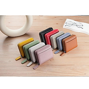 GHGMAO 20 Card Slots Credit Card Wallets for Women Credit Card Holder Ladies Card Case Female Wallet Small Genuine Leather Organizer Id Card Wallet Zipper Purse Case