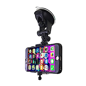 DaVoice Car Phone Mount - Cell Phone Holder for Car Windshield Compatible with iPhone X XS Max XR 8 Plus 7 Plus 6S Plus 6 Plus SE Samsung Galaxy S9, S8, S8 Plus, Note 8, S7, S6, S5, Google Pixel XL