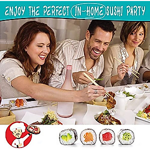 Sushi Making Kit, 22 Pcs Pro Sushi Kit Includes Bazooka Roller, Bamboo Mats, Avocado Knife, Sushi Knife, Chopsticks, Sauce Dishes, Rice Spreader & More All-in-One DIY Sushi Gift