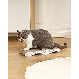 Poils bebe Cat Scratcher, Cardboard Reversible Cat Scratching Pad Large Wide Corrugated Modern Sofa Bed with Catnip (Pack of 4)