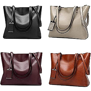 Women Top Handle Satchel Handbags Shoulder Bag Messenger Tote Bag Purse Faux Leather Tote Bag(Coffee)