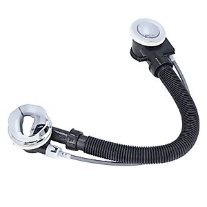Overflow Bath Drain, 25.6inch Flexible Bathtub Overflow Drainer Concealed SPA Bathtub Overflow Drain Pipe, Bath Waste Drain Kit for Kitchen Bathroom