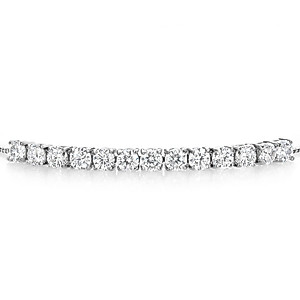 Gem Stone King Moissanite Tennis Bracelet For Women Bridal Wedding Fashion with Box Chain and Slider (3.00 Cttw, Round 4MM, Fully Adjustable Up to 9 Inch)