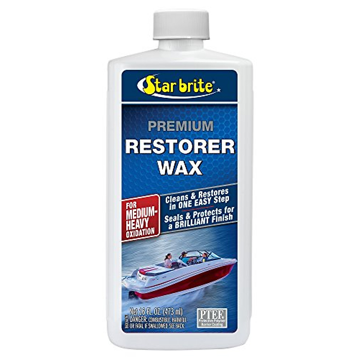 STAR BRITE Premium Restorer Wax - For Heavy to Medium Oxidation - 16 OZ (086016)