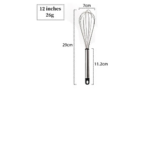 Stainless Steel Whisks(8,10 and 12 inches) Egg Beater Whisk for Baking and Cooking - Compact, Durable, and Versatile Kitchen Utensil for Mixing, Blending, and Whisking Ingredients