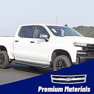 JustDrivably Replacement Parts Front Grille Grill Assembly With Chrome Frame Shell With Black Mesh Insert Compatible With Chevrolet 1500 Pickup Truck 2007 2008 2009 2010 2011 2012 2013