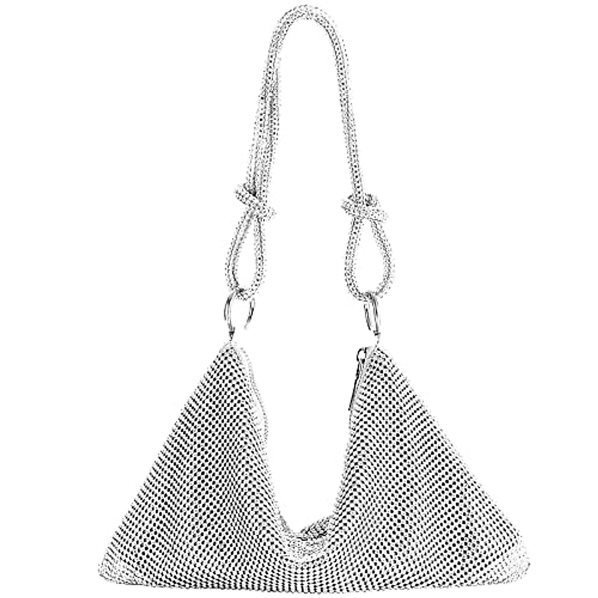 AIJUN Women's Rhinestone Purse Evening Bags Sparkly Glitter Hobo Handbag Triangle Clutch Purses for Women Evening Party Prom Cocktail