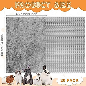 Panelee 20 Pcs Reusable Puppy Pads Waterproof Guinea Pee Pad Washable Pee Pads for Dogs Fleece Cage Liner Blankets Accessories Small Animals Bedding Mats Sleep Mat Pad Cover (Gray,18x24 in)