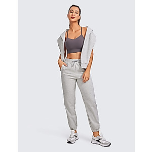 CRZ YOGA Butterluxe Womens Y-Back Racerback Sports Bra - Spaghetti Straps Wireless Scoop Neck Athletic Padded Yoga Bra Tornado Grey Small