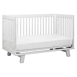 Babyletto Hudson 3-in-1 Convertible Crib with Toddler Bed Conversion Kit in White, Greenguard Gold Certified , 53.75x29.75x35 Inch (Pack of 1)