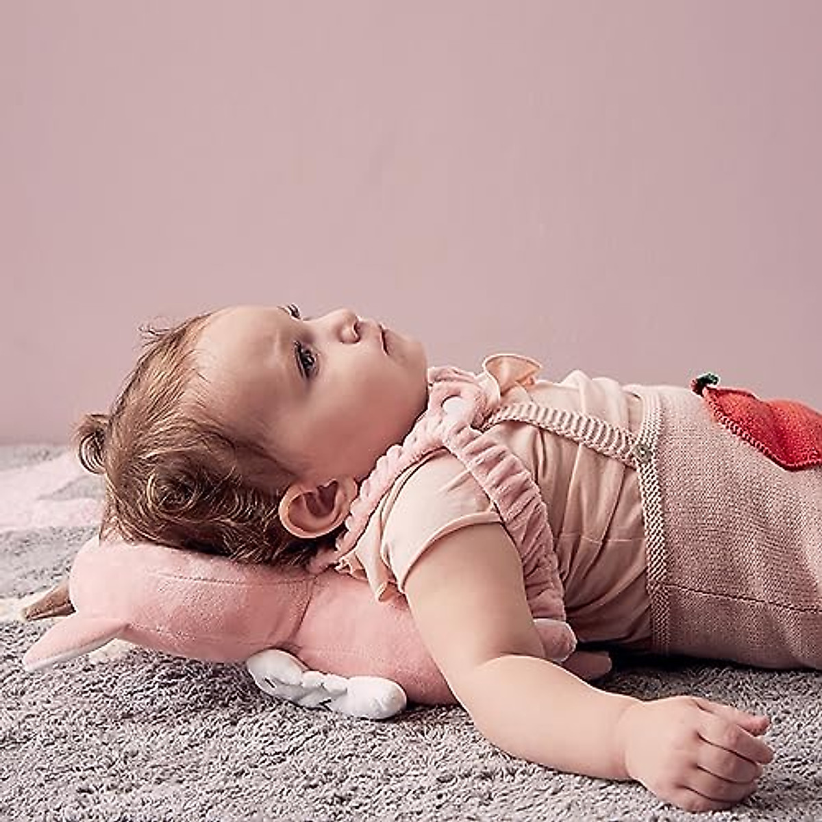 Bebamour Baby Walkers Protective Toddler Adjustable Baby Head Protection Safety Pad Backpack Wear for Crawling (Pink-Pig, Pig)