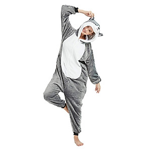 ABENCA Adult Onesie Pajamas for Women Cartoon One Piece Animal Dog Puppy Halloween Christmas Cosplay Costume.Doggy.M