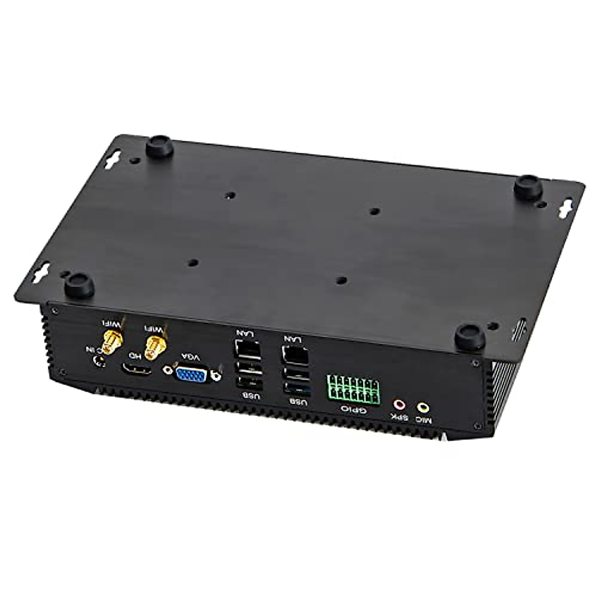 HUNSN Industrial PC, Fanless Mini Computer, IPC, Windows 11 or Linux Ubuntu, 4G, WOL, Watchdog Supported, Intel I5 8250U 8260U, IM06, 2 x LAN, GPIO, 6 x COM RS232 422 485, 8G RAM, 128G SSD