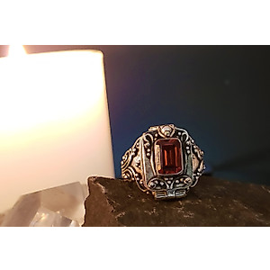 Sterling Silver Garnet Poison Box Locket Ring Size 8(Sizes 4,5,6,7,8,9,10)