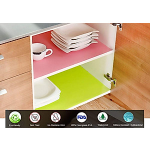 Shelf Liners, EVA Non-Slip Drawer Mats, Non-Adhesive Cupboard Pad, Kitchen Cabinet Lining Cushion Bathroom Drawers for Home, 17.7 x 59 inches - Green