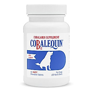 Nutramax Cobalequin B12 Supplement for Medium to Large Dogs, 45 Chewable Tablets, Hydrolyzed Chicken, 2.08 ounces