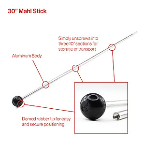 Excel Blades Aluminum Mahl Stick for Painting, Painter Hand Rest, 30 inches, Artist and Painter Tools and Accessories, 3 Sections with Rubber End Rest
