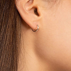 EPIRORA Silver Hoop Earrings- Cartilage Endless Small Hoop Earrings Set for Women Men, 3 Pairs of Hypoallergenic 925 Sterling Silver Tragus Earrings Nose Lip Rings (3 Pairs(8mm*3))