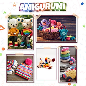 TYH Supplies 8 Acrylic Yarn Skeins | 560 Yard Soft Yarn Medium Weight for Knitting, Crochet, Craft Projects | 70 Yard Skeins | 8 Colors | Beginner Set | Light Color Collection