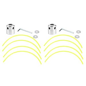Yasashi Universal Alloy Line Trimmer Head, 2Pcs/Set Garden Lawn Mover Aluminum Alloy Trimmer Head with Lines Set Replacement Parts