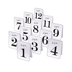 Gartner Studios Black & White Table Number 1-12, 4” x 5.5”, 12-Count