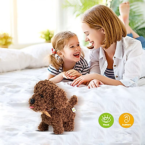 WEofferwhatYOUwant Plush Electronic Labradoodle Dog - Adorable Goldendoodle Teddy Bear Puppy- Walks, Barks, and Cuddles. Ages 18+ Months