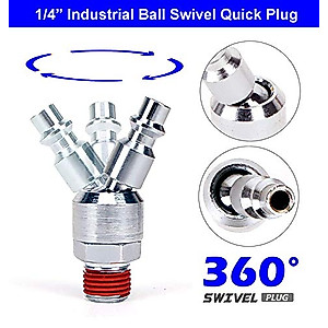 YOTOO Air Compressor Accessor Kit, Heavy Duty 20-Piece 1/4" NPT Air Tool Kit with 100 PSI Tire Inflator Gauge, Air Blow Gun and Air Hose Fittings