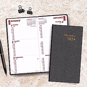 Brownline 2024 Traditional Weekly Pocket Planner, Appointment Book, 12 Months, January to December, Perfect Binding, 6" x 3.125", Assorted Colors (CB403.ASX-24)