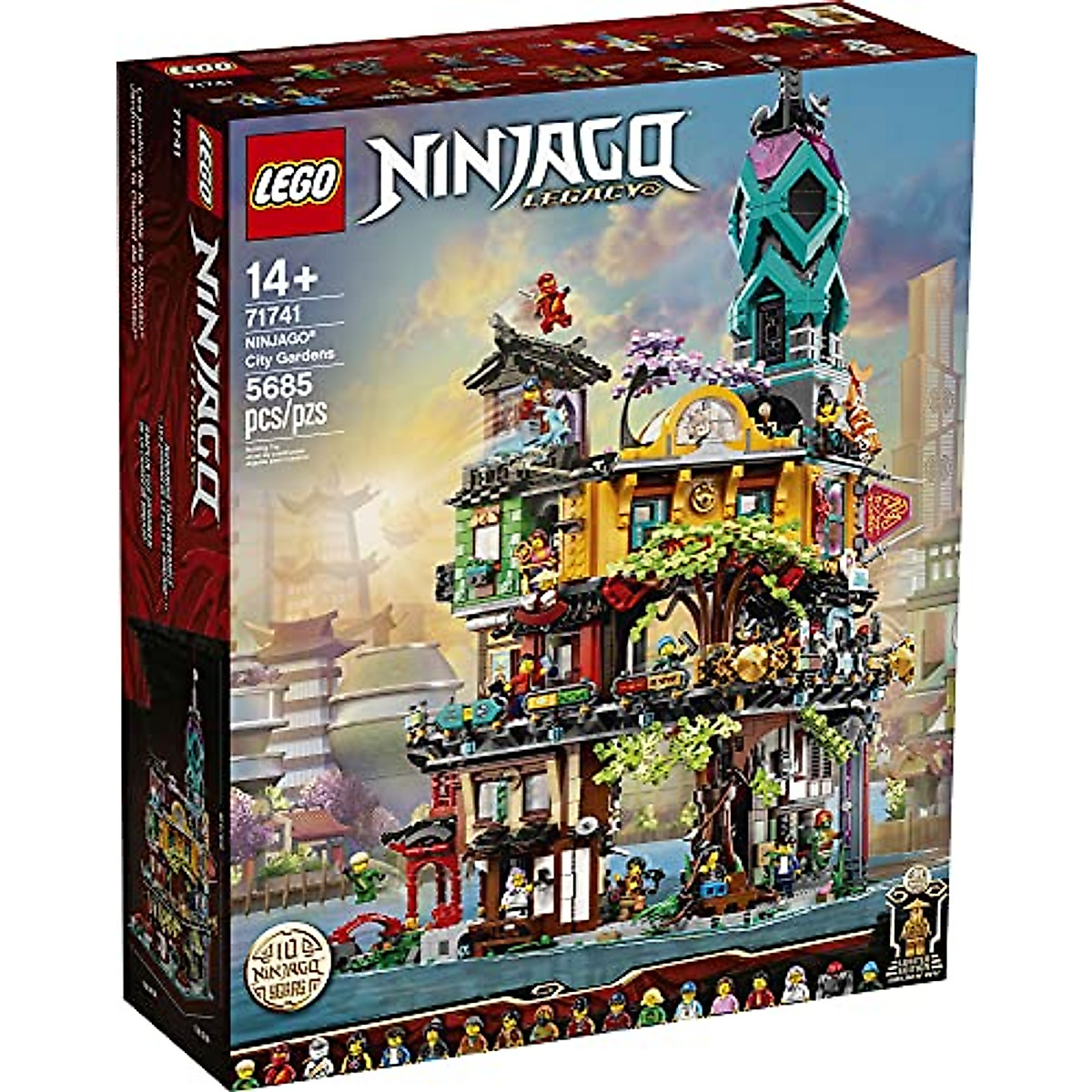 LEGO NINJAGO NINJAGO City Gardens 71741 Building Kit; Ninja House Playset Featuring 19 Minifigures, New 2021 (5,685 Pieces), Multicolor