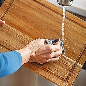 Glad Acacia Wood Cutting Board with Juice Grooves | Reversible Solid Butcher Block and Charcuterie Tray | Home Kitchen Supplies for Chopping and Serving