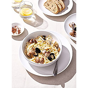 LE TAUCI Pasta Bowls 45 OZ, Large Salad Bowls and Serving Bowls, Soup Bowl, Ceramic Pasta Plates - 8.5 Inch, Set of 4, White